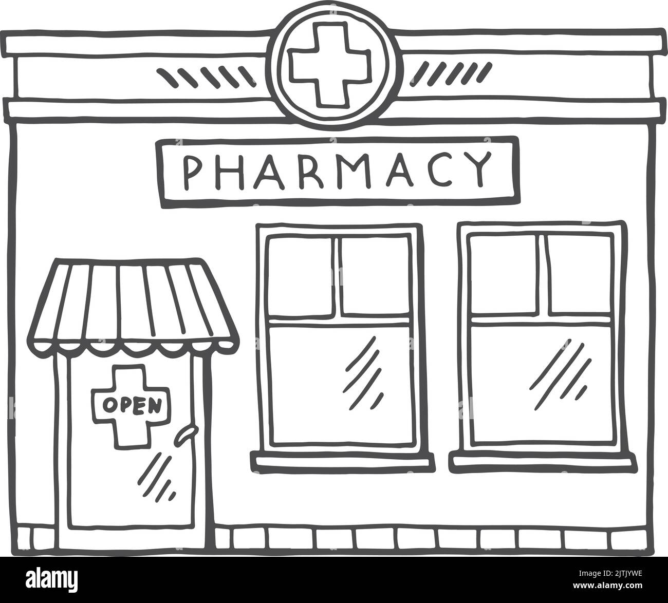 Pharmacy front drawing Cut Out Stock Images & Pictures - Alamy