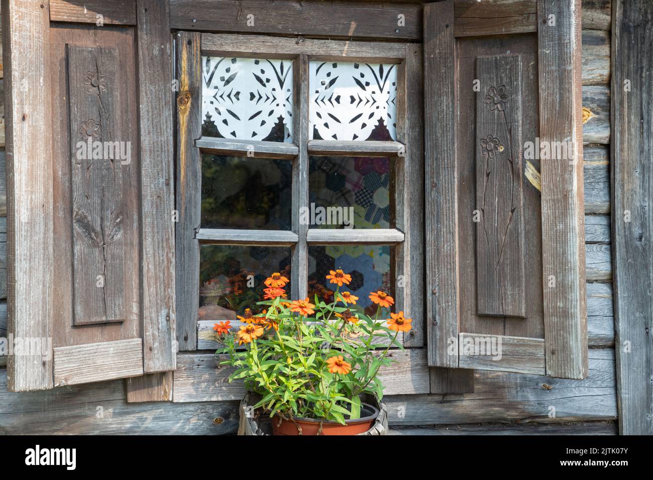 A window in a village in Lithuania Stock Photo - Alamy