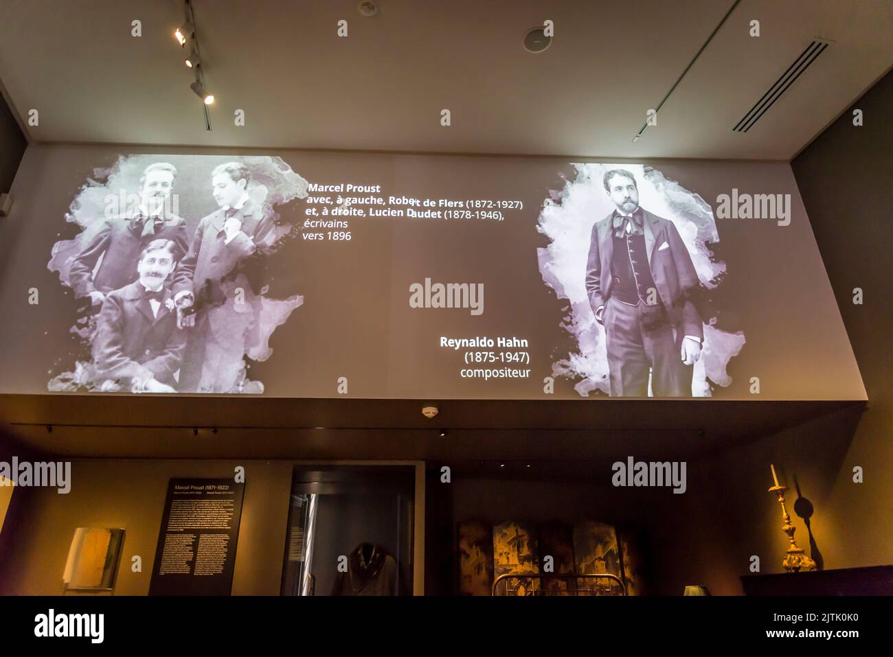 Photographs in the room of Marcel Proust, with his original furniture ...
