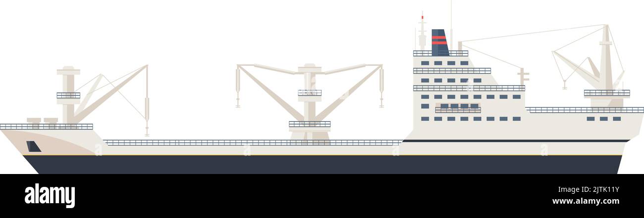 Empty cargo ship. Sea freight container transport Stock Vector Image ...