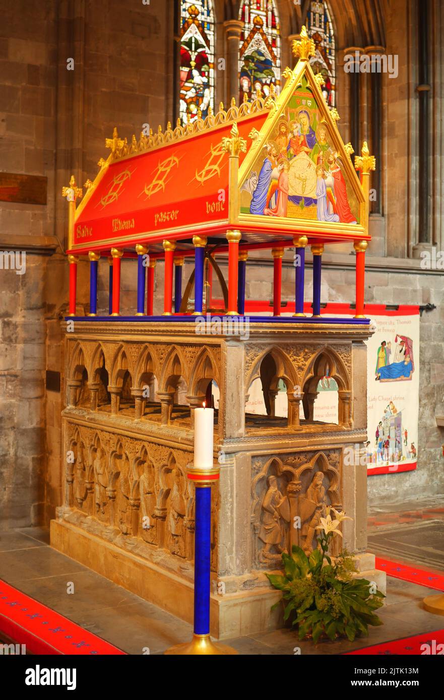 The shrine of St Thomas Cantilupe, Hereford Cathedral, England Stock ...