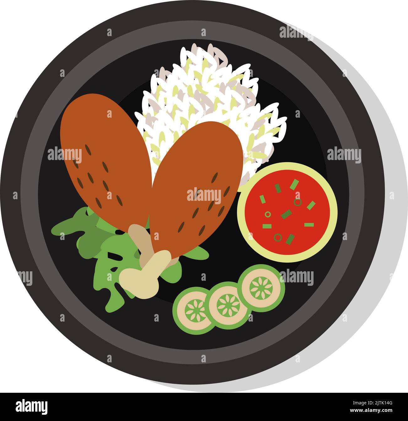 Fried chicken white rice Stock Vector Images - Alamy