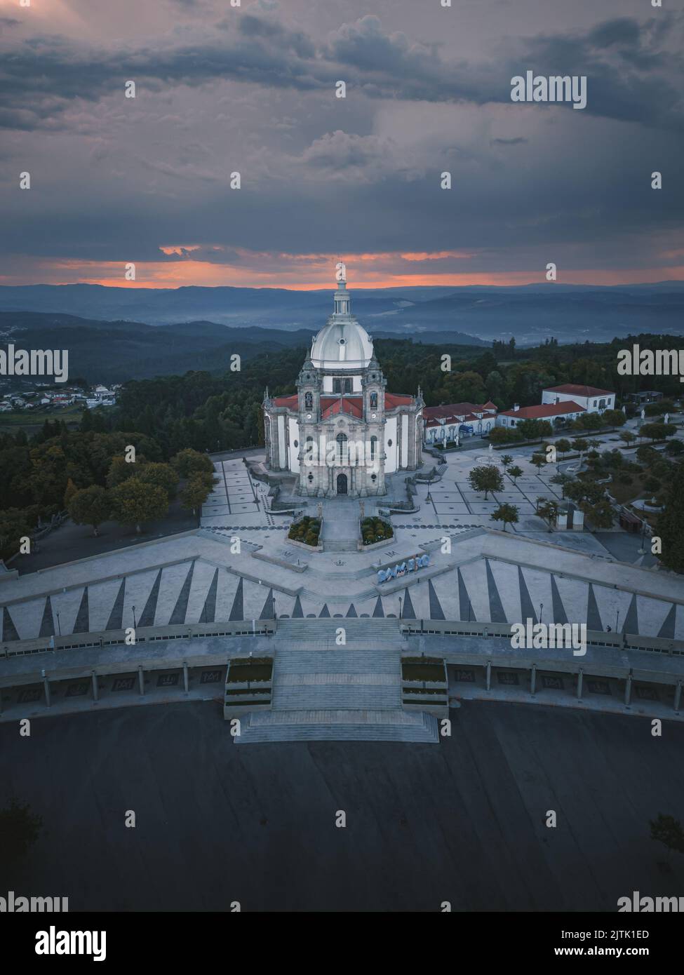An aerial view of the Sameiro on a sunset Stock Photo - Alamy