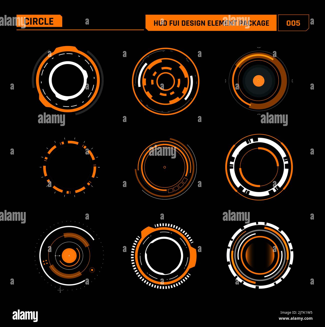 HUD FUI Design element, Circle for game and movie decoration, Cyber ...