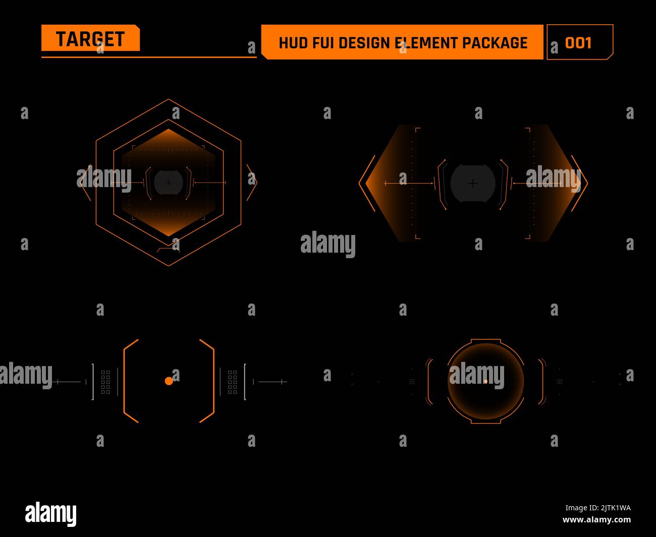 HUD FUI Design element, Aim target scale for game and movie decoration ...