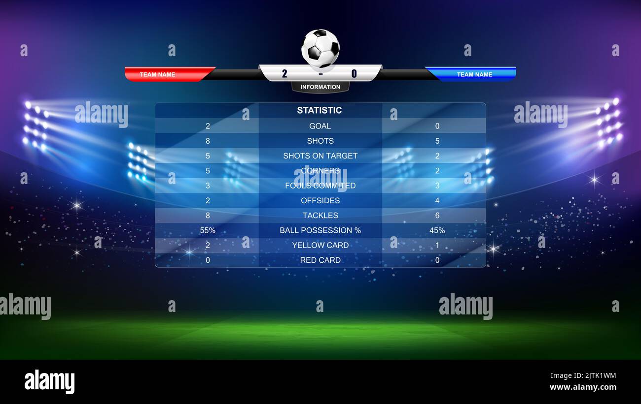 Football match program template on Soccer stadium green grass field ...