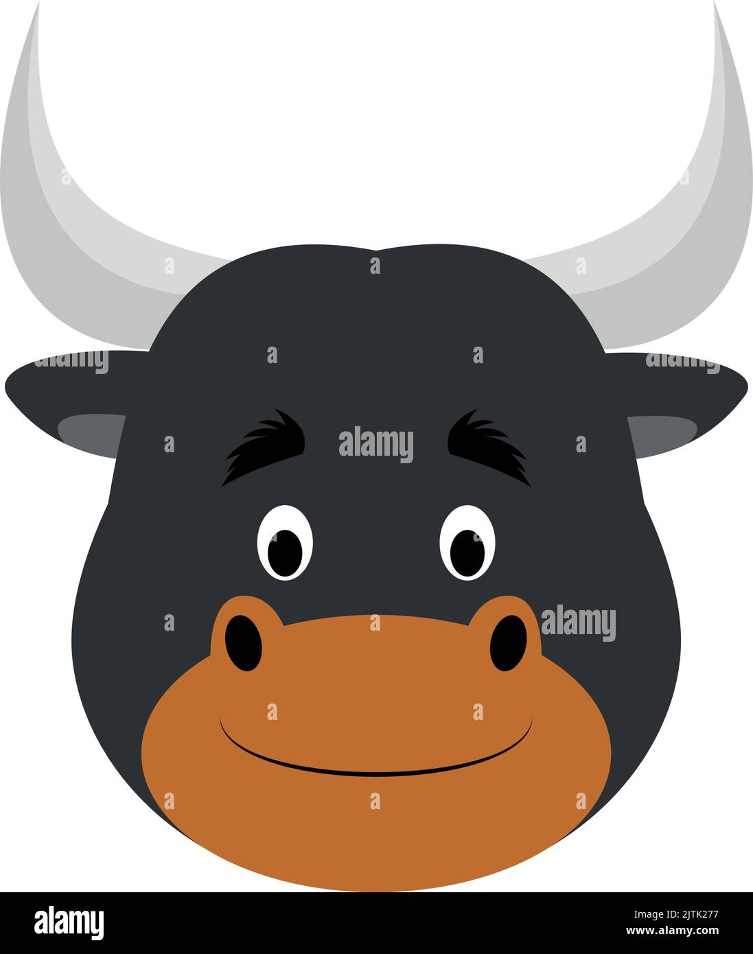 Bull face in cartoon style for children. Animal Faces Vector ...