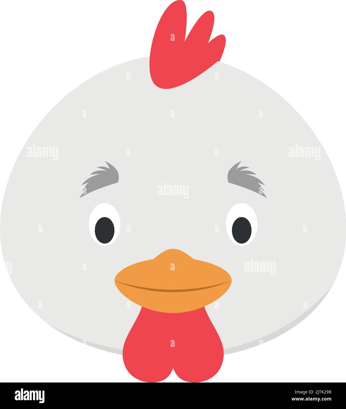 Chicken face in cartoon style for children. Animal Faces Vector ...