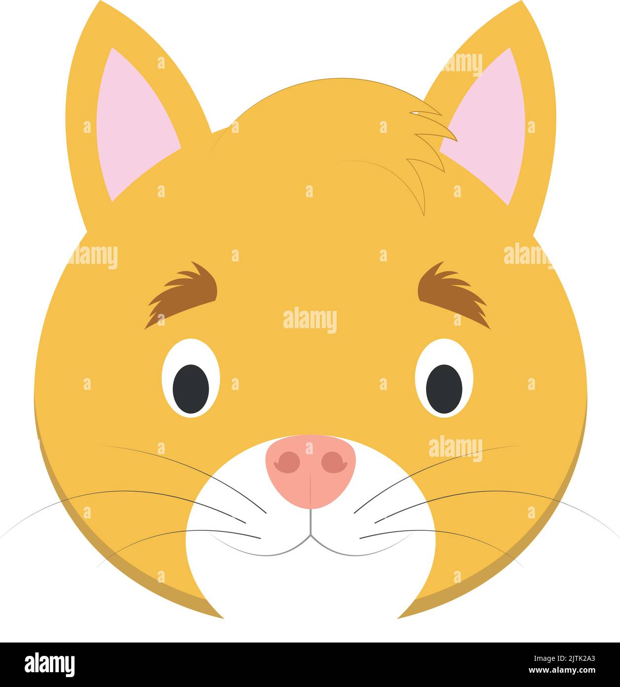 Cat face in cartoon style for children. Animal Faces Vector ...