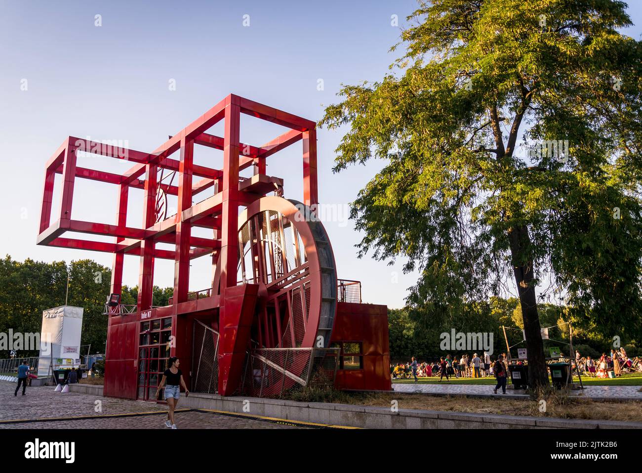 Red folly, one of 26 architectural representations of deconstruction ...