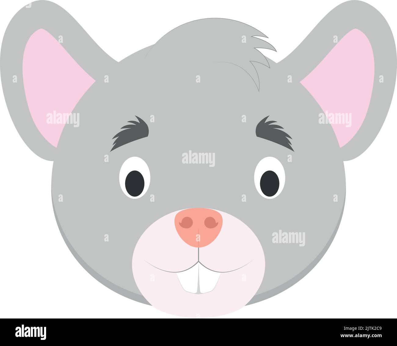 Mouse face in cartoon style for children. Animal Faces Vector ...