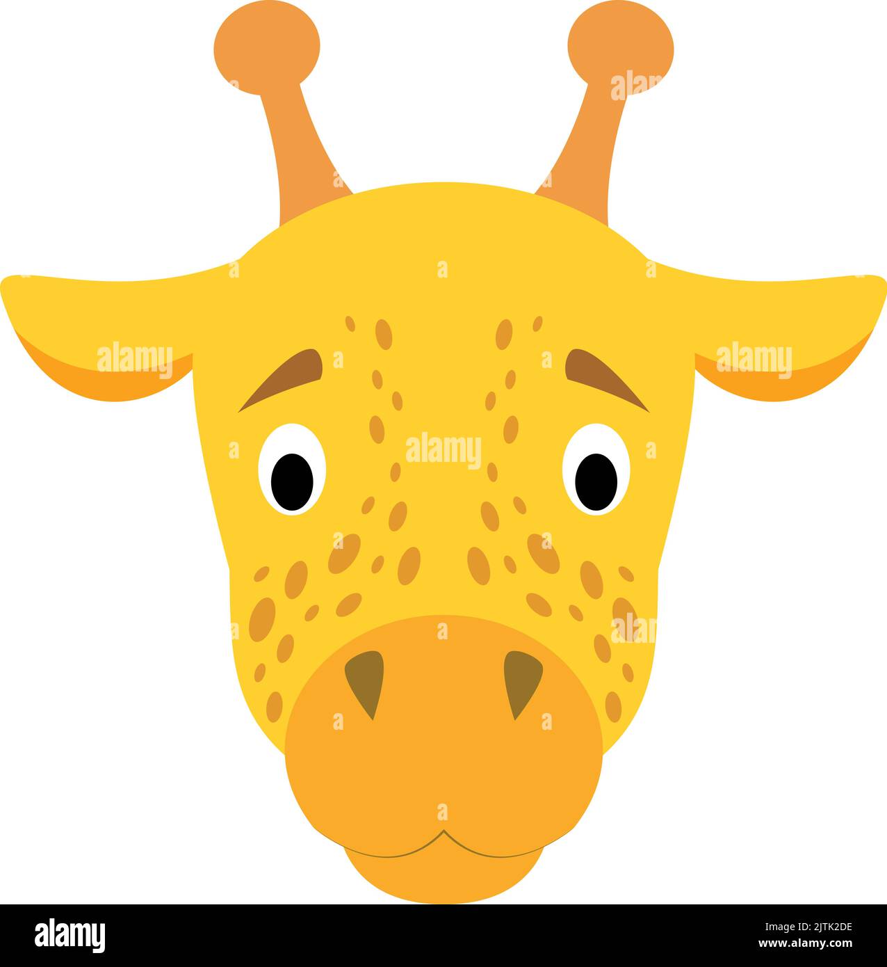Giraffe face in cartoon style for children. Animal Faces Vector ...