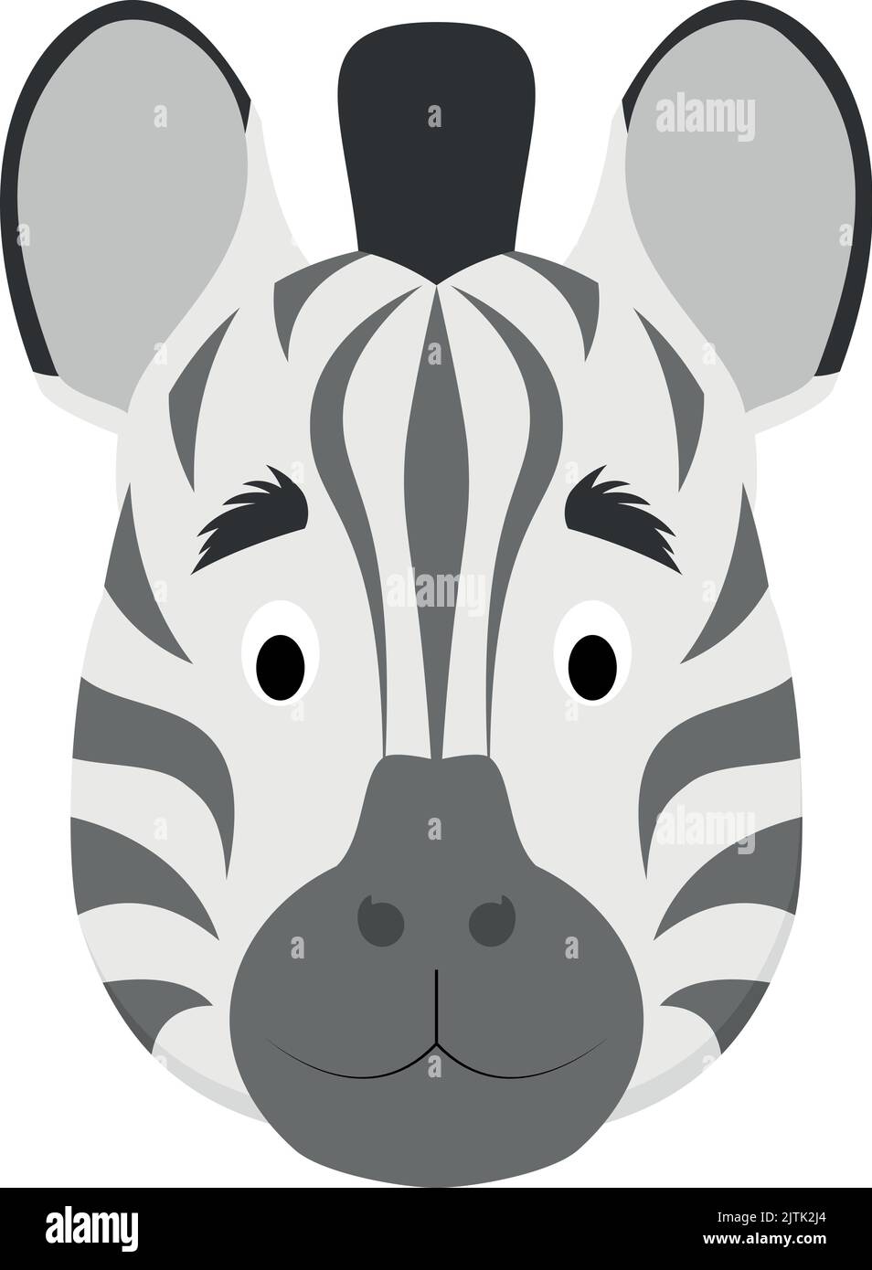 Zebra face in cartoon style for children. Animal Faces Vector ...