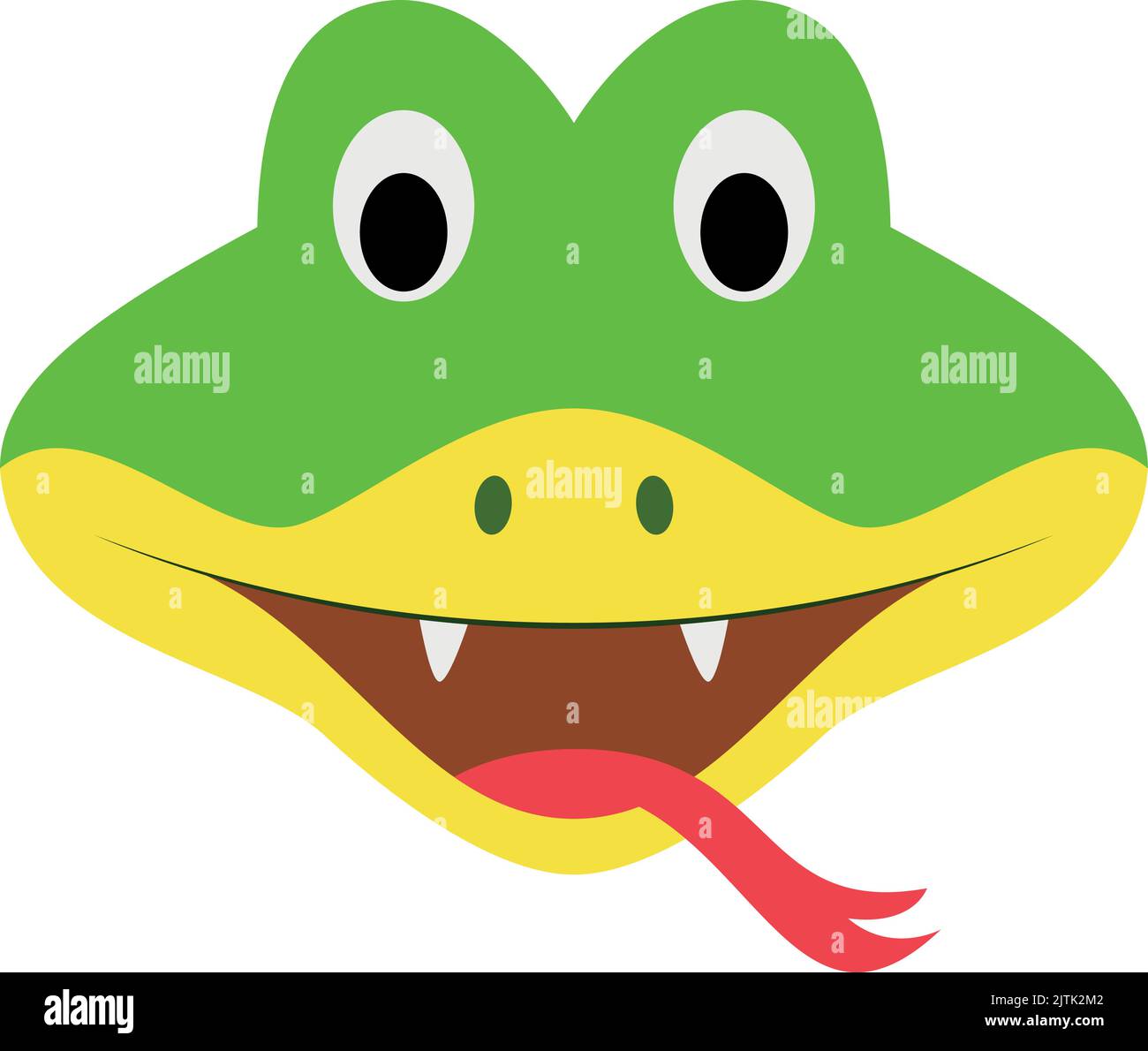 Snake face in cartoon style for children. Animal Faces Vector ...