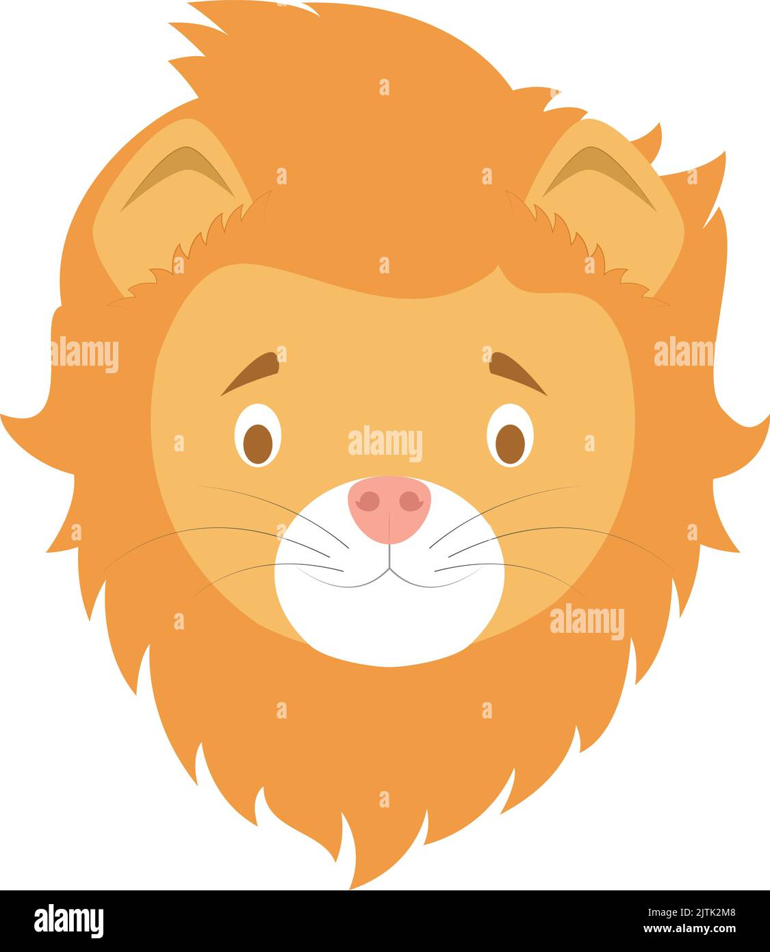 Lion face in cartoon style for children. Animal Faces Vector ...