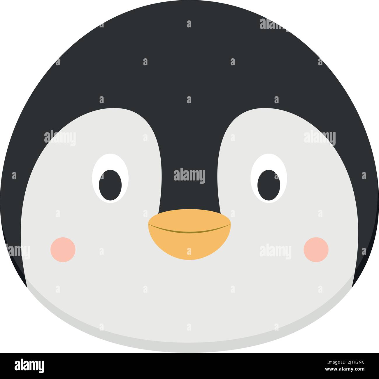 Penguin face in cartoon style for children. Animal Faces Vector ...