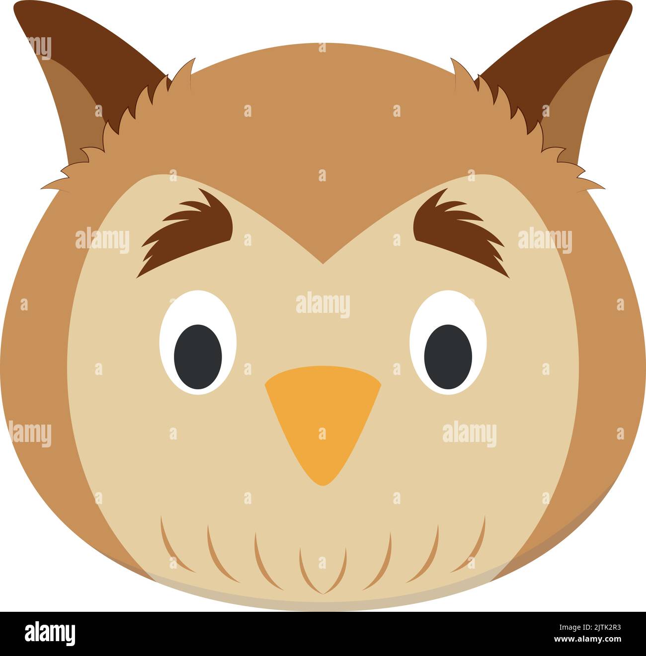Owl face in cartoon style for children. Animal Faces Vector ...