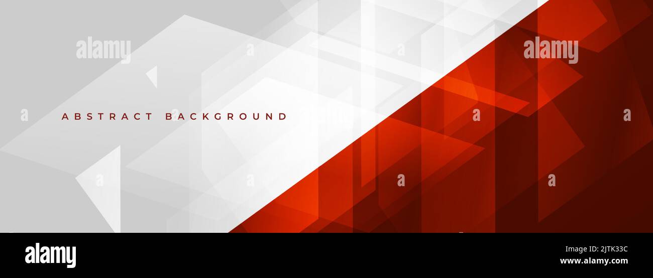 White and red wide abstract background with geometric shapes. Red and ...