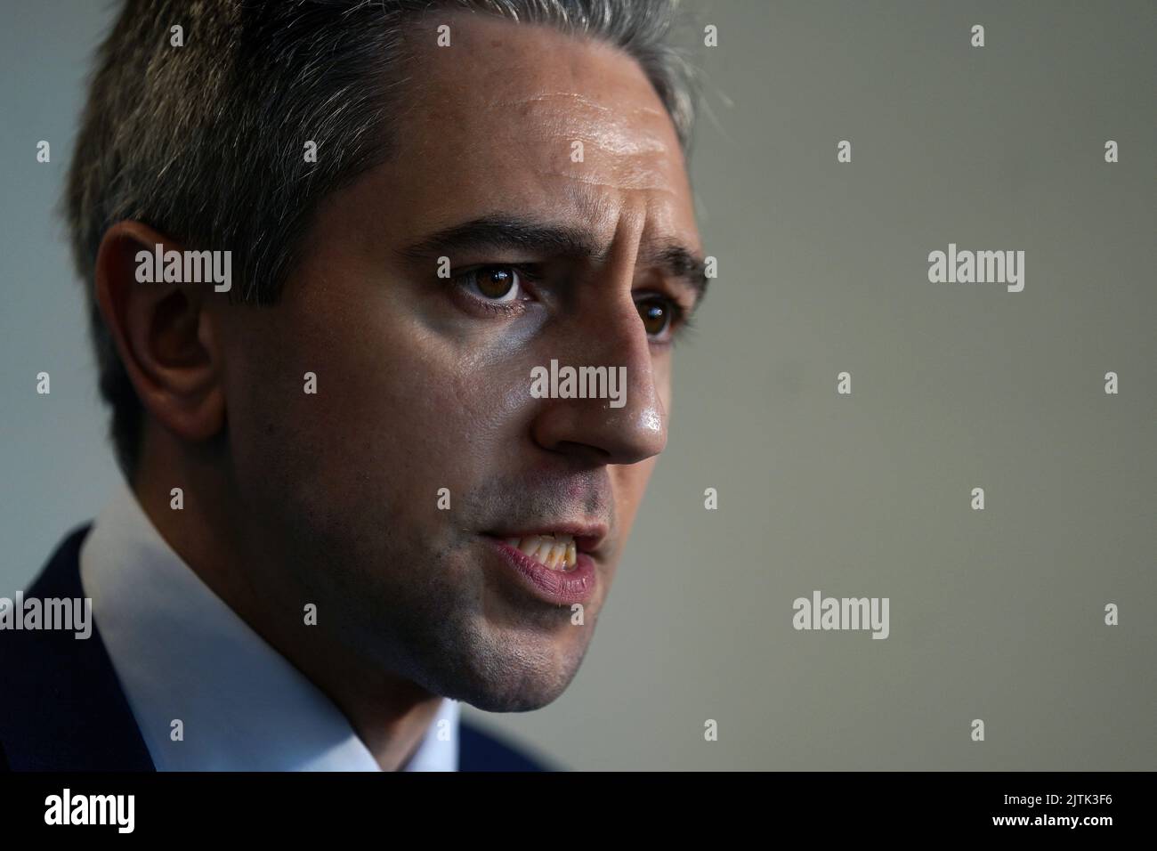Higher Education Minister Simon Harris speaking to the media TU Dublin ...