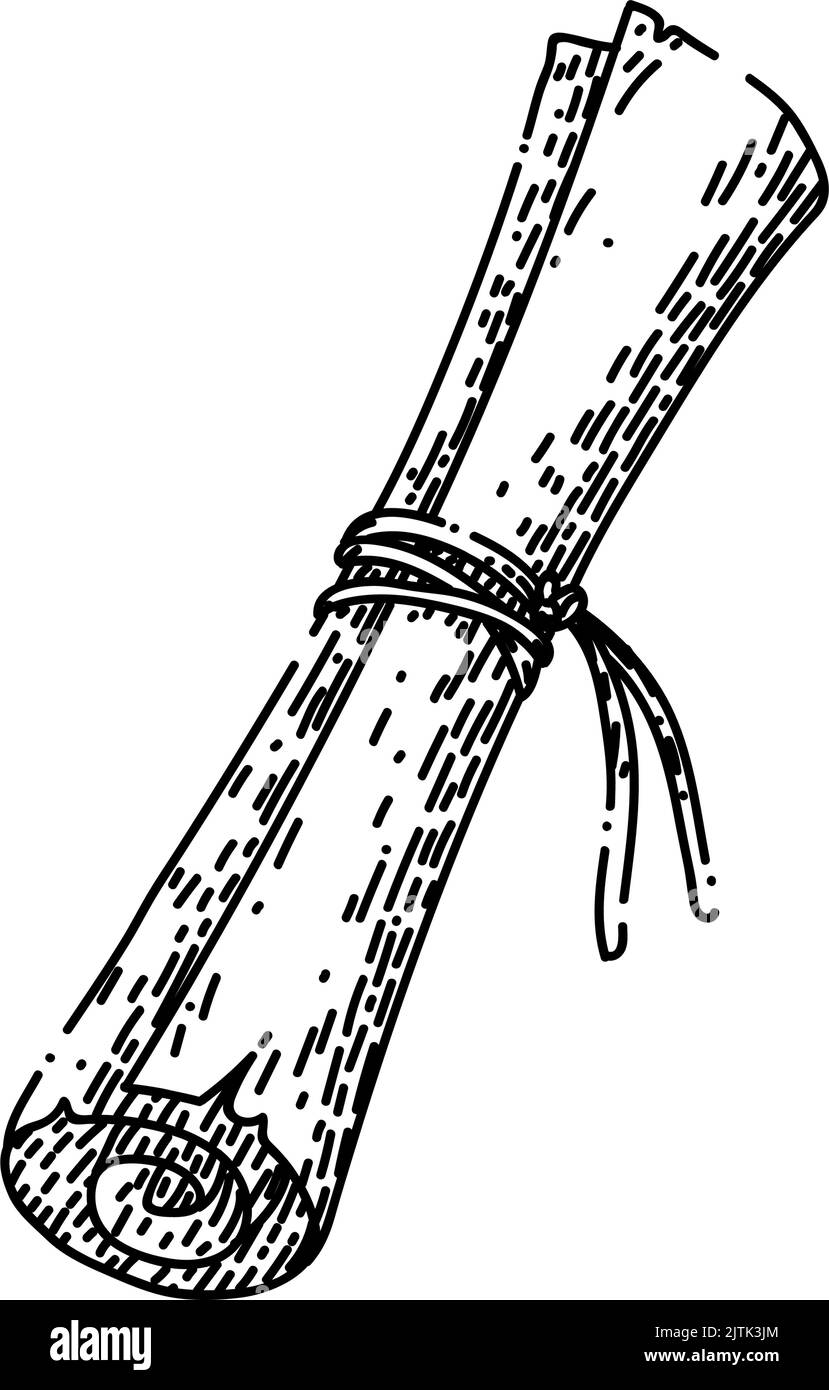 scroll yellow paper sketch hand drawn vector Stock Vector Image & Art ...