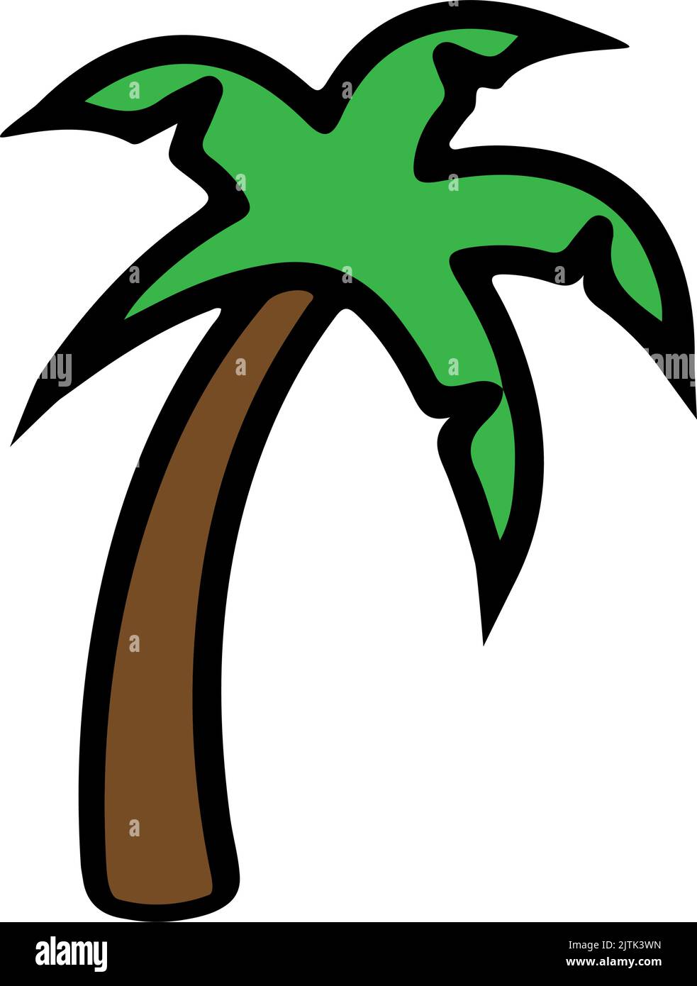 Vector palm icon isolated on white. Line minimalistic flat icon for web ...