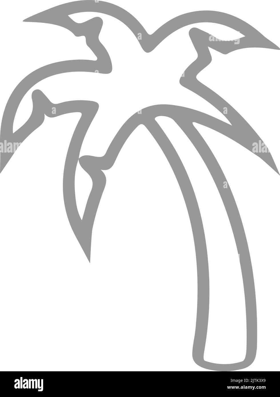 Vector palm icon isolated on white. Line minimalistic flat icon for web ...