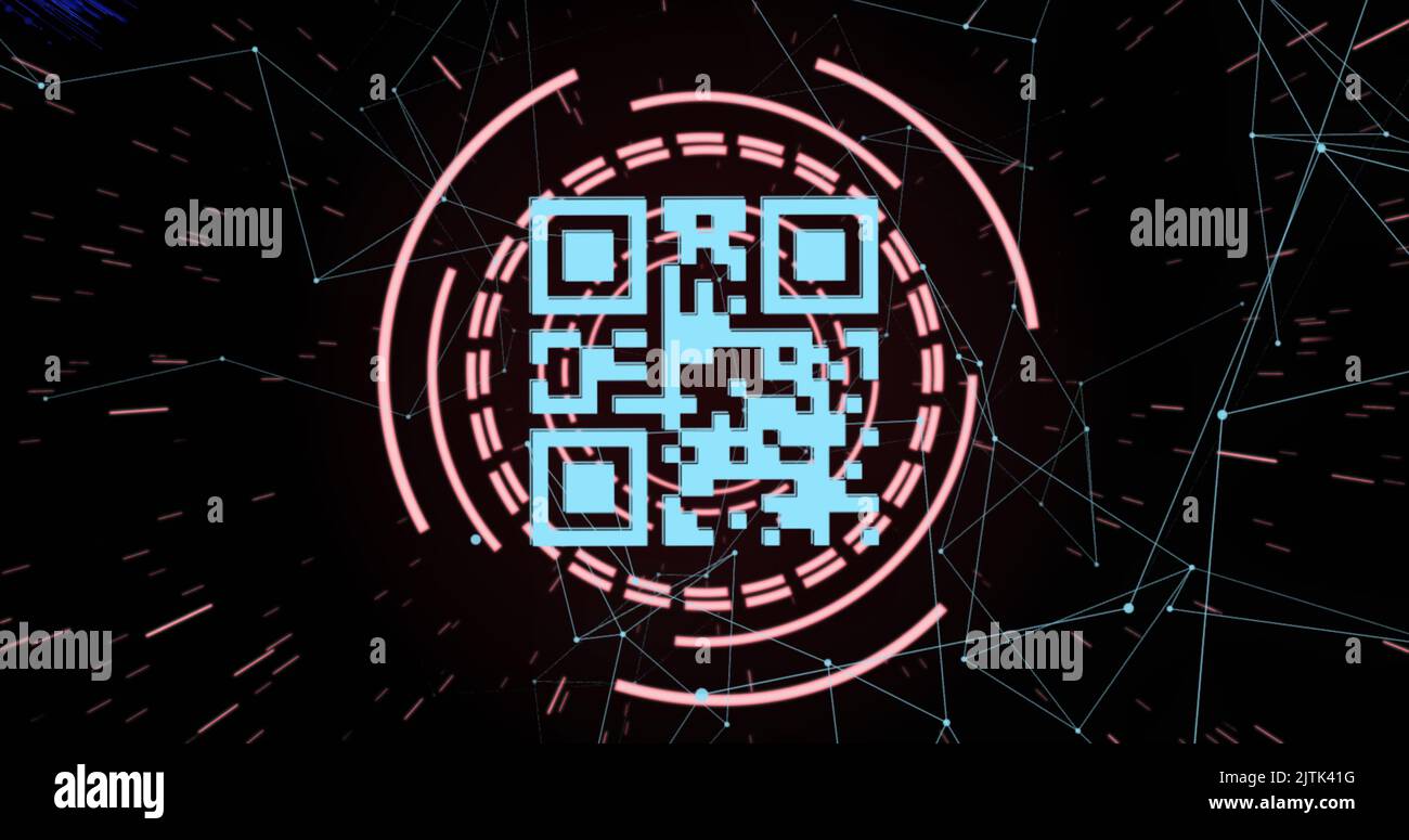Image of lines over qr code on black background Stock Photo - Alamy Image of lines over qr code on black background Stock Photo - Alamy