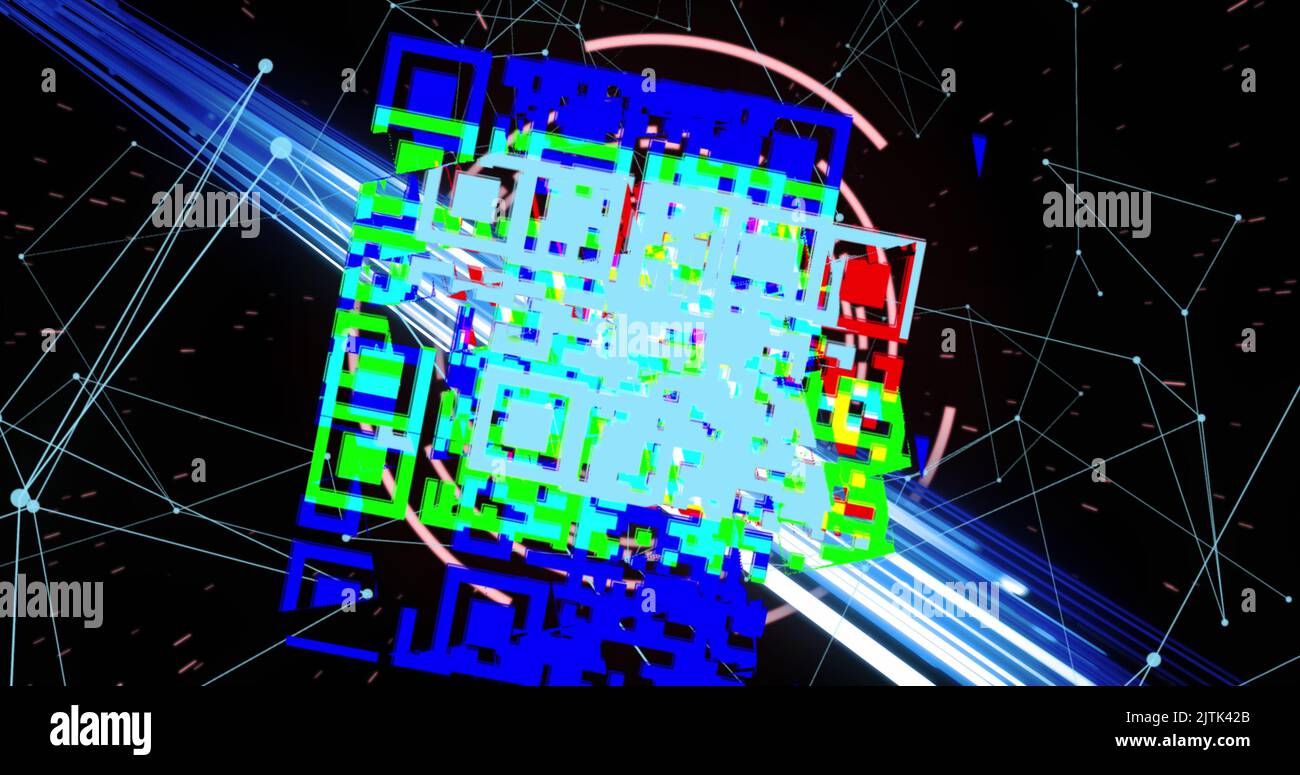 Image of lines over qr code on black background Stock Photo - Alamy Image of lines over qr code on black background Stock Photo - Alamy