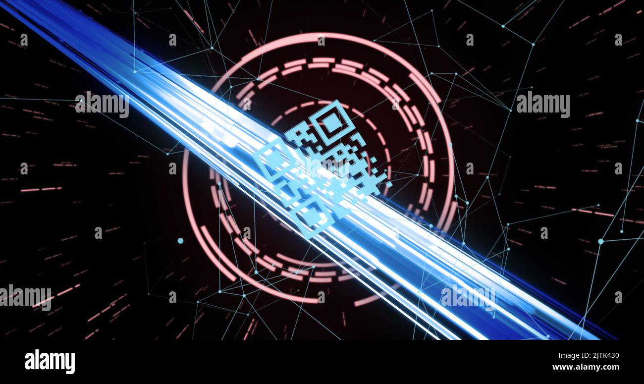 Image of lines over qr code on black background Stock Photo - Alamy Image of lines over qr code on black background Stock Photo - Alamy