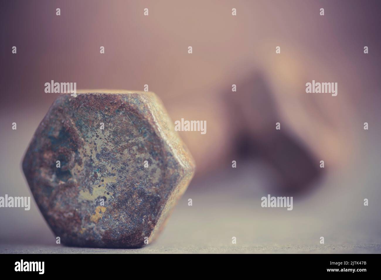 Abstract of screw with toned color. Narrow focused to object Stock ...