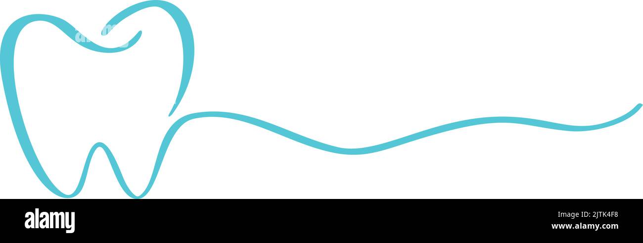 Blue tooth logo icon and line for text for dentist or stomatology ...