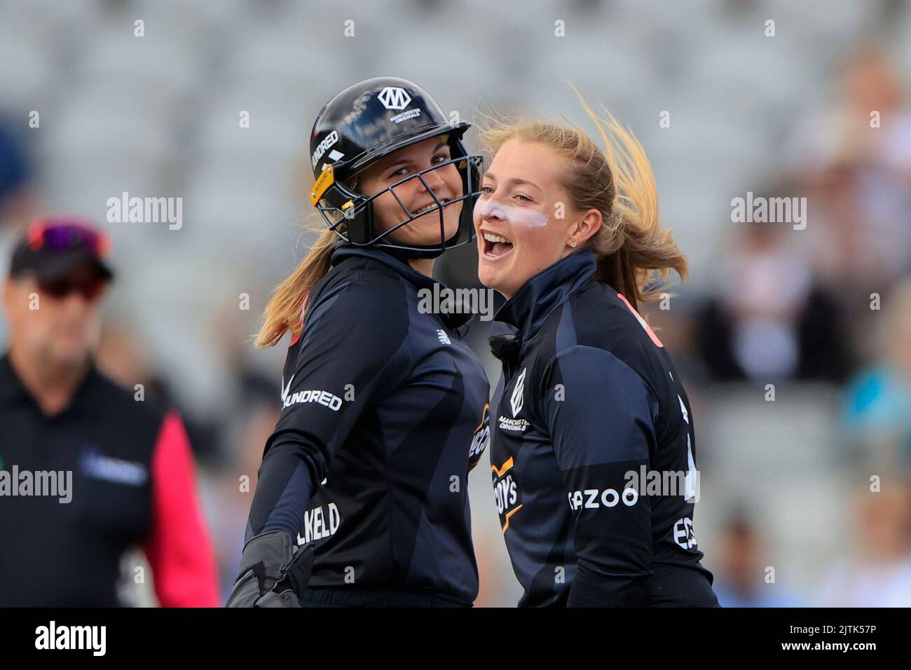 Sophie Ecclestone and Ellie Threlkeld of Manchester Original scelebrate ...