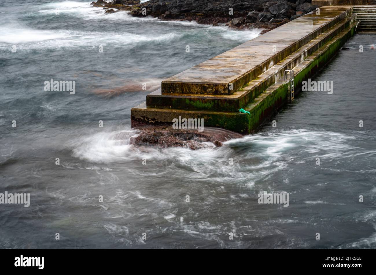 Ocean swimming pool on the Azores Stock Photo - Alamy