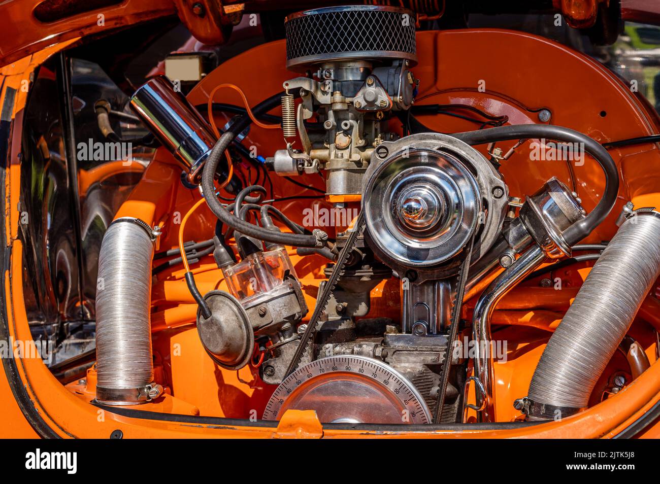 Engine of a car. Classic Old Car. Vintage car engine backgrounds. Retro ...