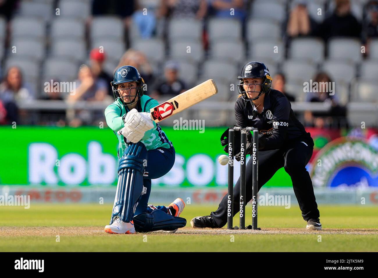 Marizanne Kapp of Oval Invincibles in batting action for the Oval ...