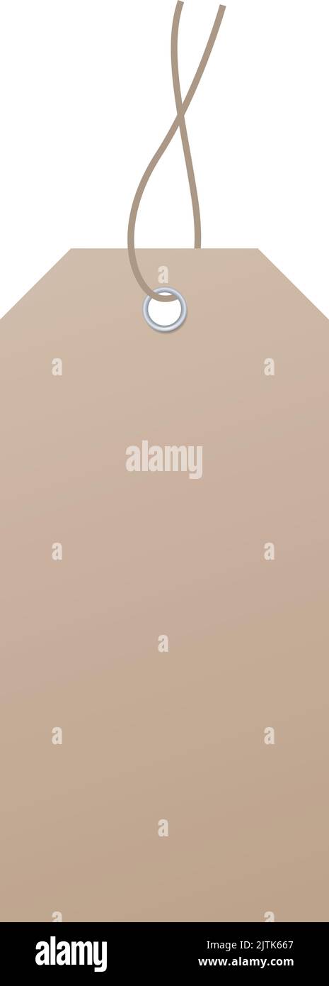 Brown tag template. Blank cardboard label on string Stock Vector Image ...