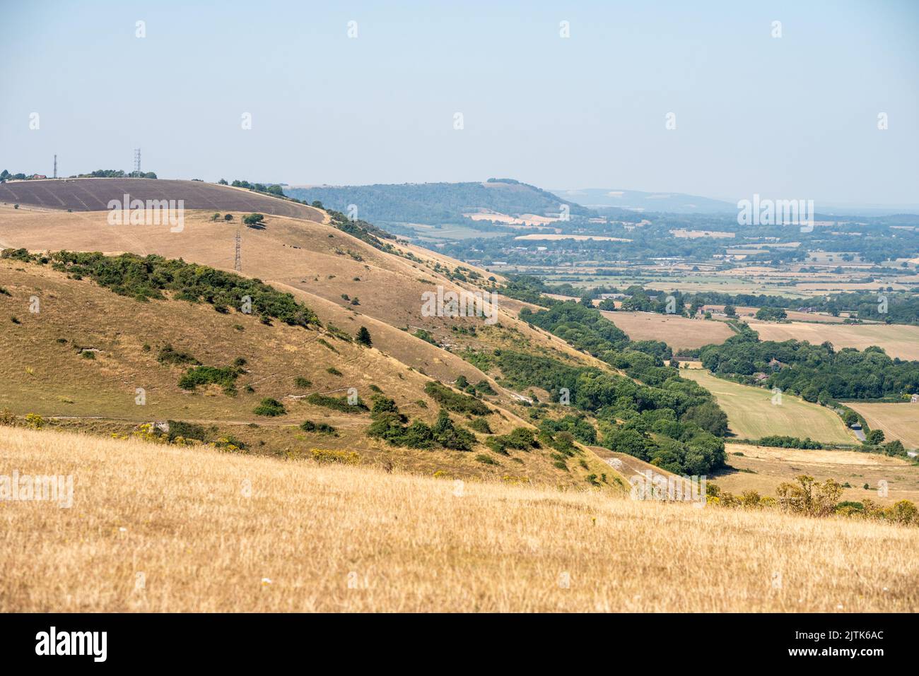 Brighton, August 12th 2022: The Fulking Escarpment, as seen from Devil ...