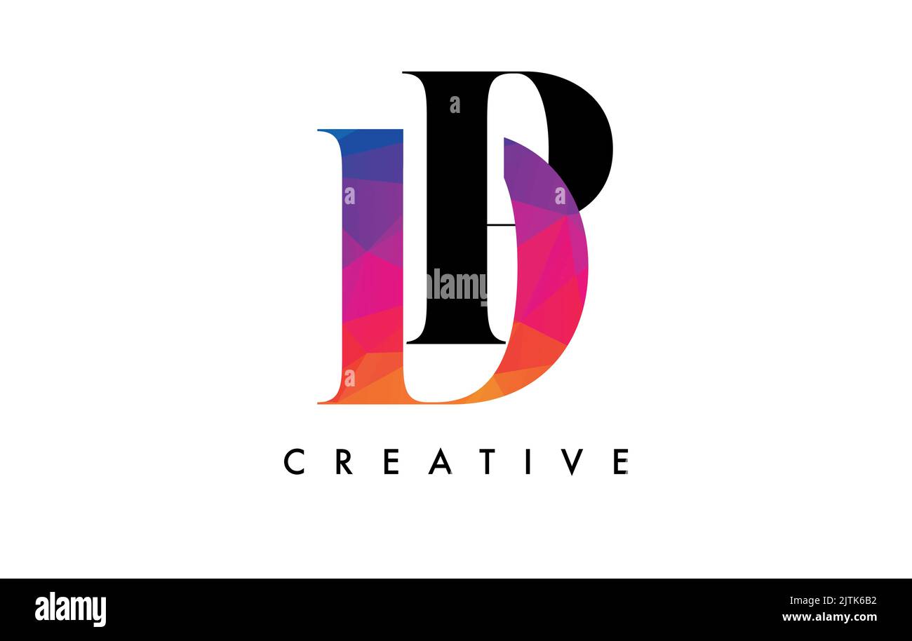DP Letter Design with Creative Cut and Colorful Rainbow Texture. PD ...