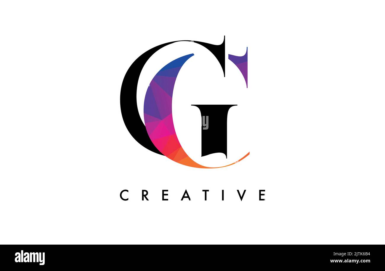 CG Letter Design with Creative Cut and Colorful Rainbow Texture. CG ...