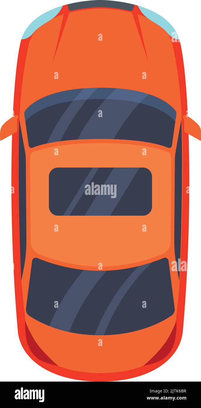 Orange car top view. Auto cartoon icon Stock Vector Image & Art - Alamy