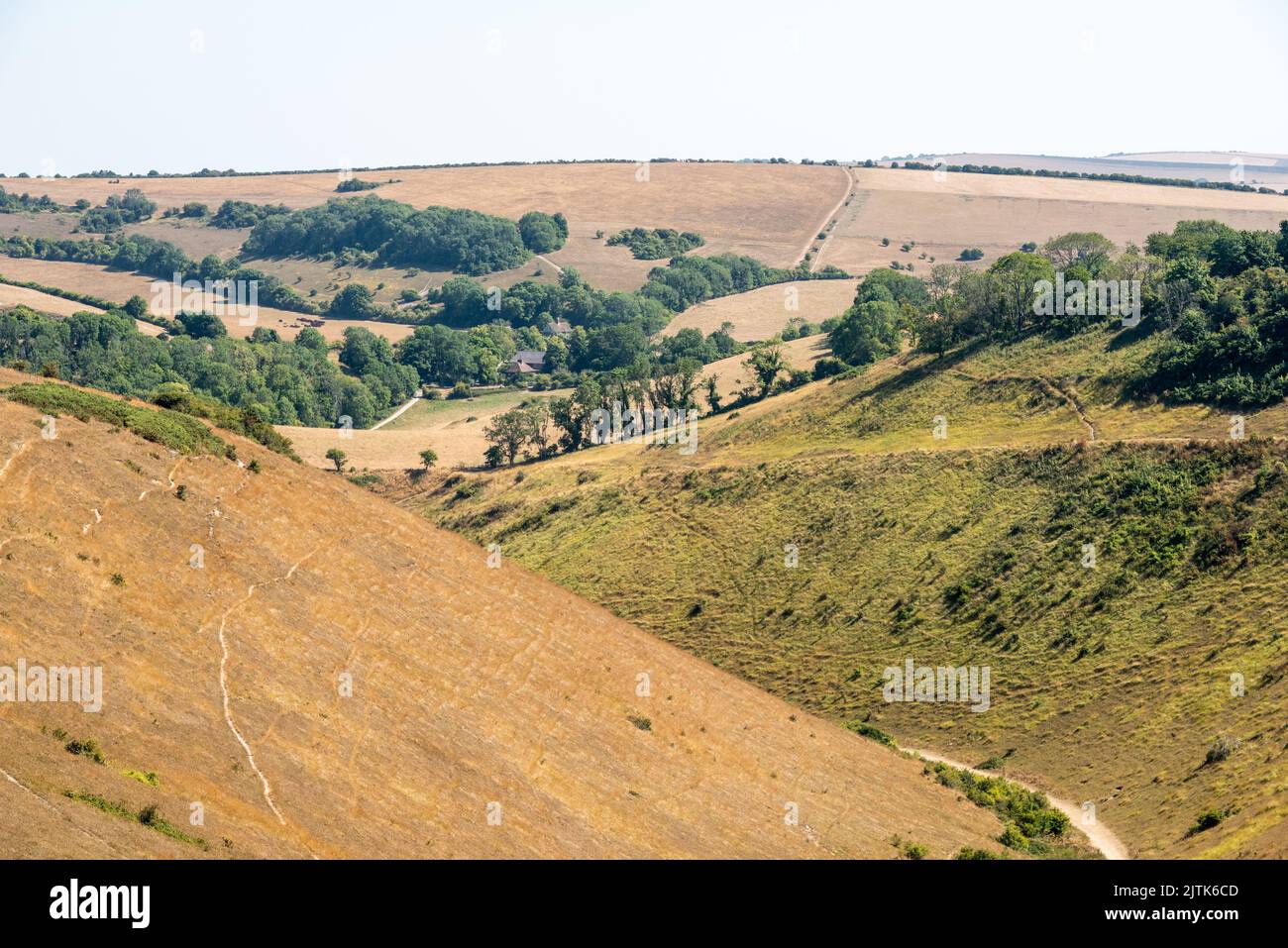Brighton, August 12th 2022: The Fulking Escarpment, as seen from Devil ...