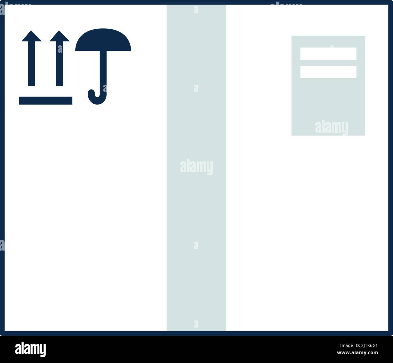 Shipping box icon. Cardboard package with delivery label Stock Vector ...