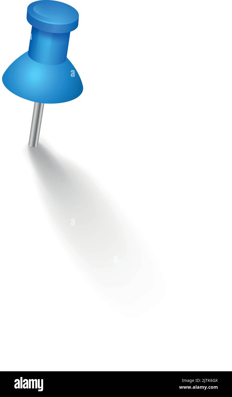 Blue board pin. 3d push tack with realistic shadow Stock Vector Image ...