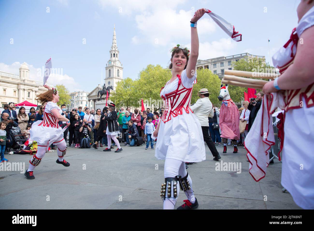 People watch Morris dancers as they gather for St George’s Day ...