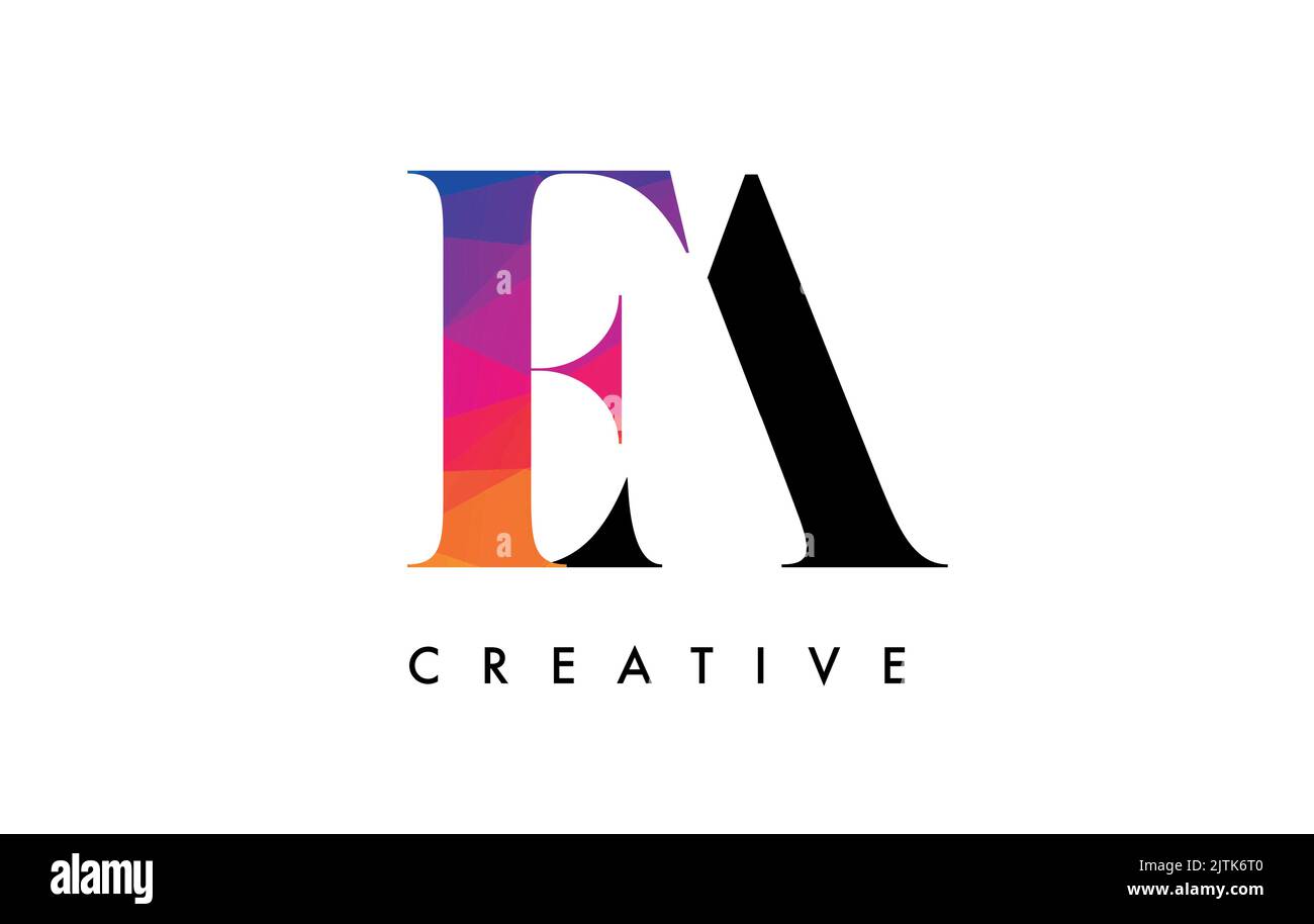 FA Letter Design with Creative Cut and Colorful Rainbow Texture. FA ...