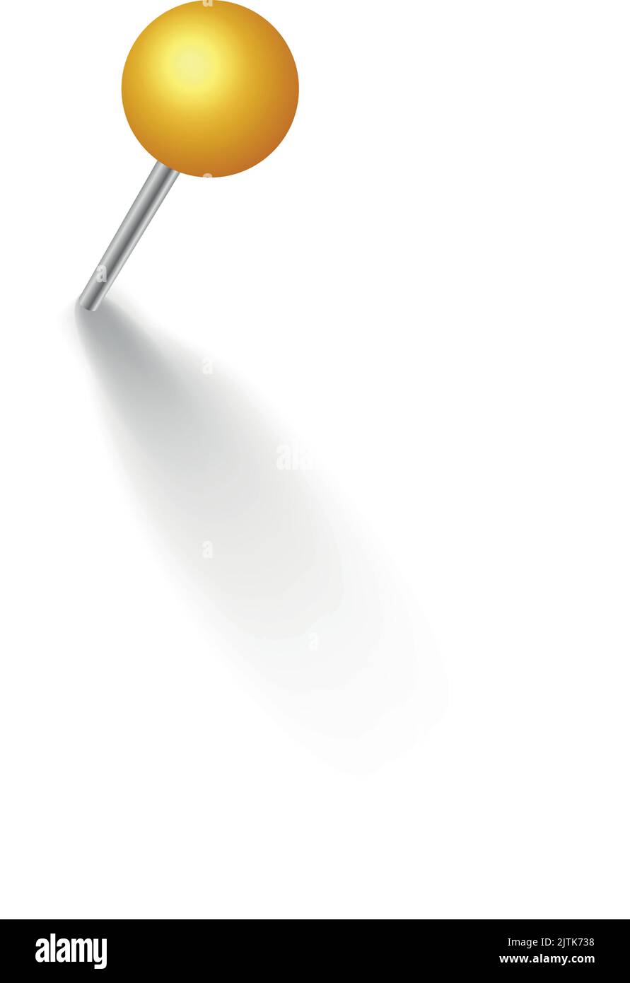 Yellow board pin. Paper sewing needle mockup Stock Vector Image & Art ...