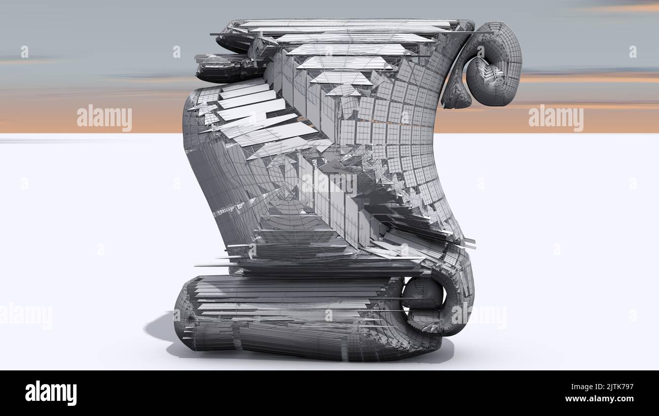 Modeling of an ancient historical icon from the era of Greeks. Shown in ...