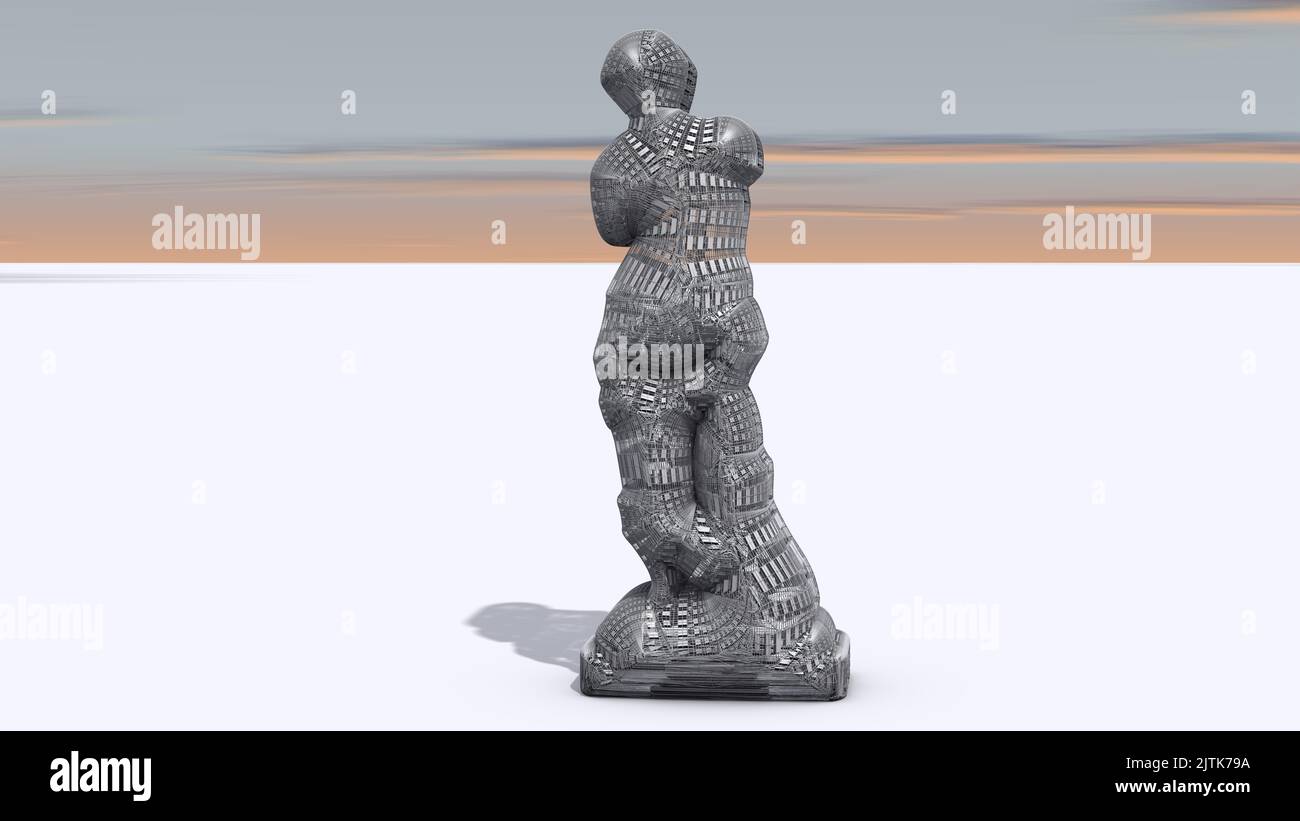 Modeling of a famous Greek Statue. Shown in neutral colors so as to ...
