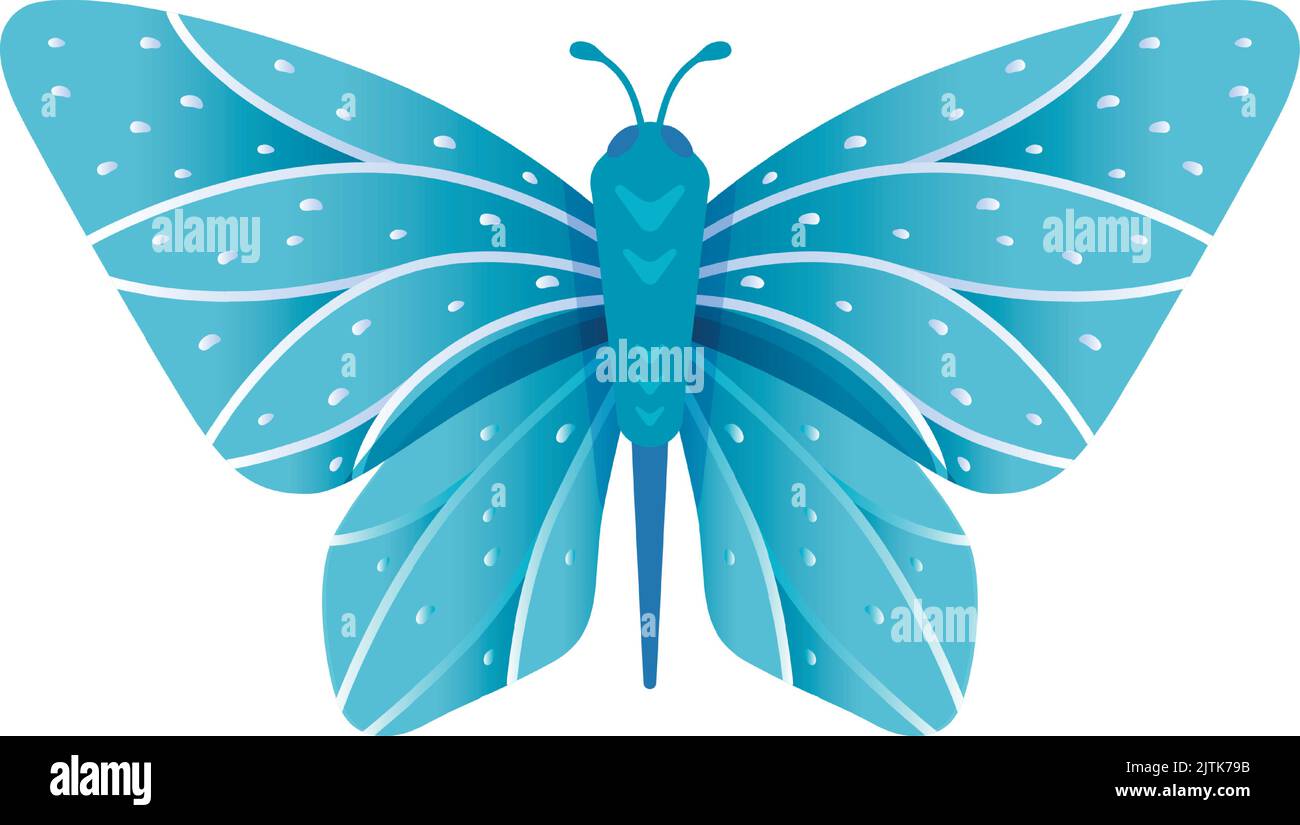 Exotic blue moth with beautiful wings. Summer insect Stock Vector Image ...