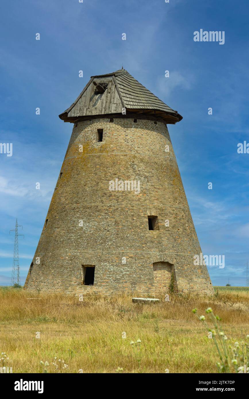 Abandoned Old Windmill Structure Near Village Melenci in Vojvodina ...
